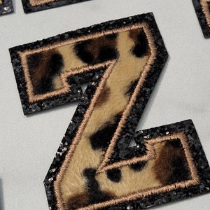 New, LEOPARD Print Letters W/black Glitter, Size 2.75" Varsity Letter ...