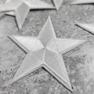 2pc/cute "white" Star Applique Set, Star Patch, 3" Inch, Cool Applique ...