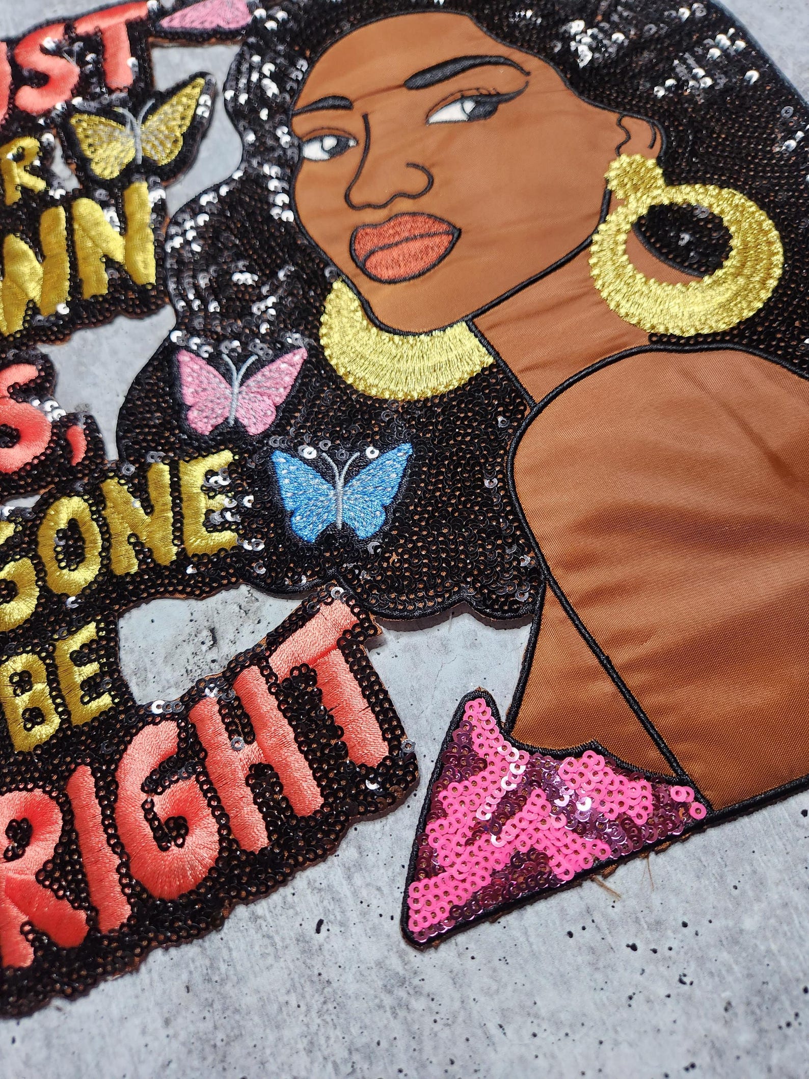 Patch Party Club, (1-pc) SEQUINS & Satin "sis, We Gone Be Alrite" Large ...