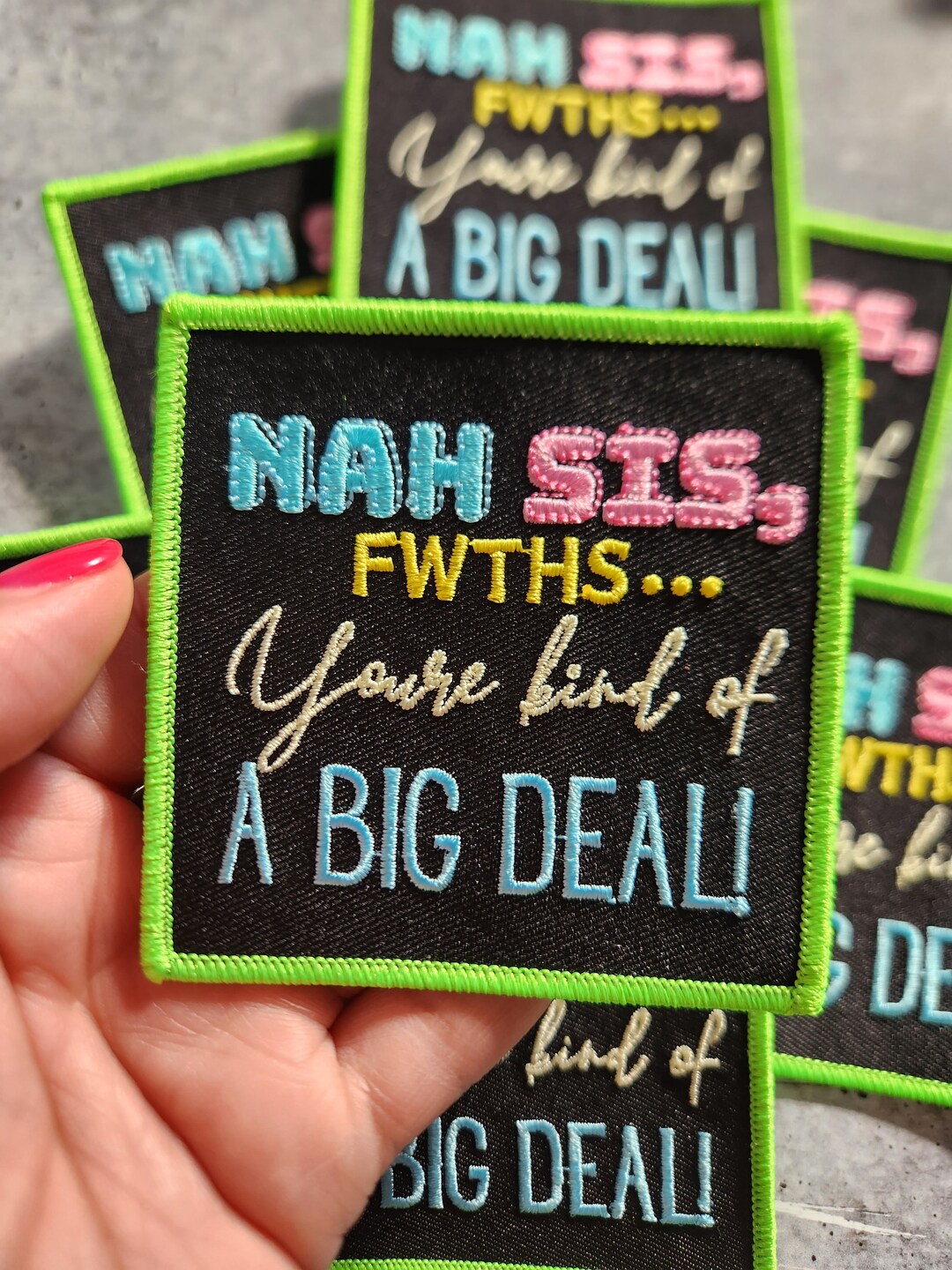 Patch Party Club, (1-pc) "nah, Sis, Fwths" Iron-on Embroidered Patch ...