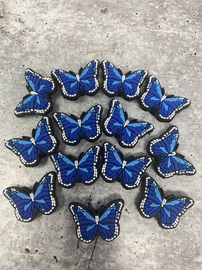 Cute 1-pc Blue butterfly Croc Charm Charms for - Etsy