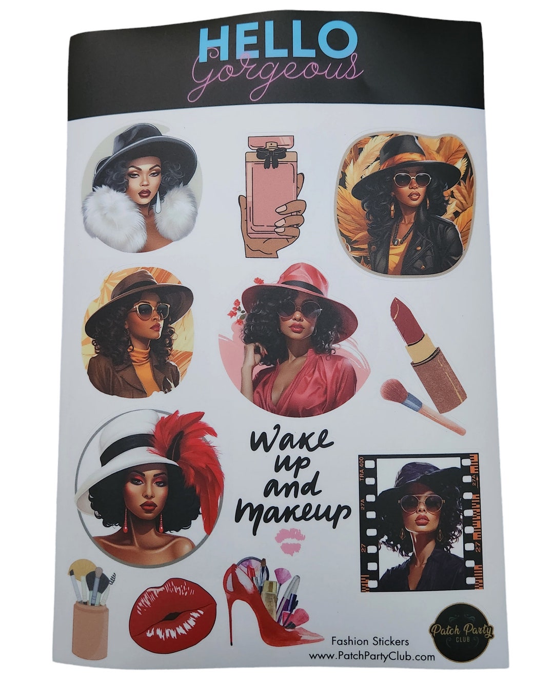 Glamourous Black Woman "hello Gorgeous" Cute Planner Stickers ...