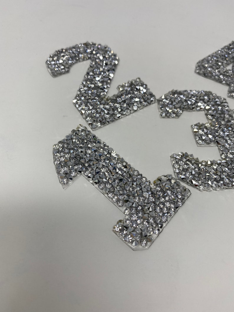 NEW, Hotfix Rhinestone Numbers, SILVER (1 Pc), NEW, Choose Your Number ...