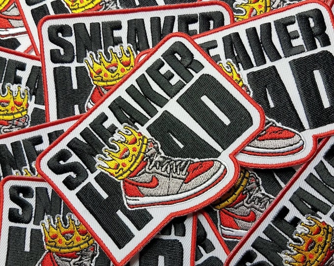 Sneaker Lover Applique, Fun, "sneaker Head" Iron-on Embroidered Patch ...