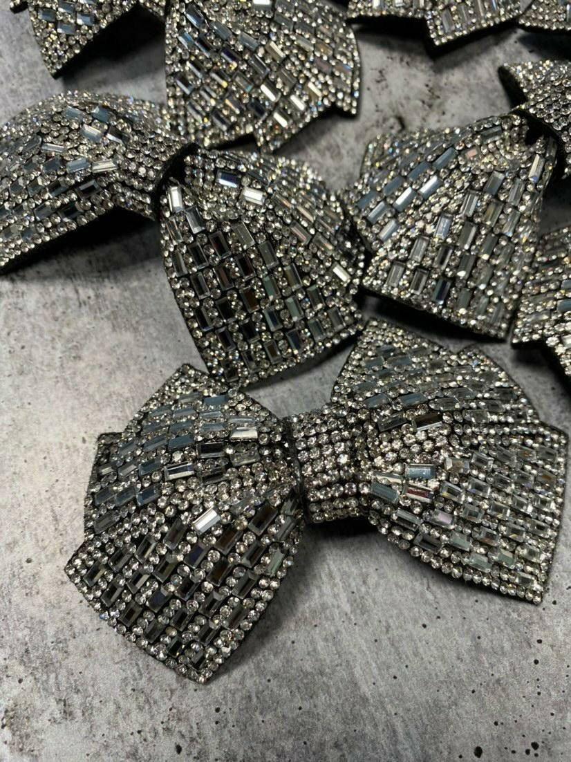 2 pcs Blinged Bow-tie Tufted Patch with Felt Back | Etsy