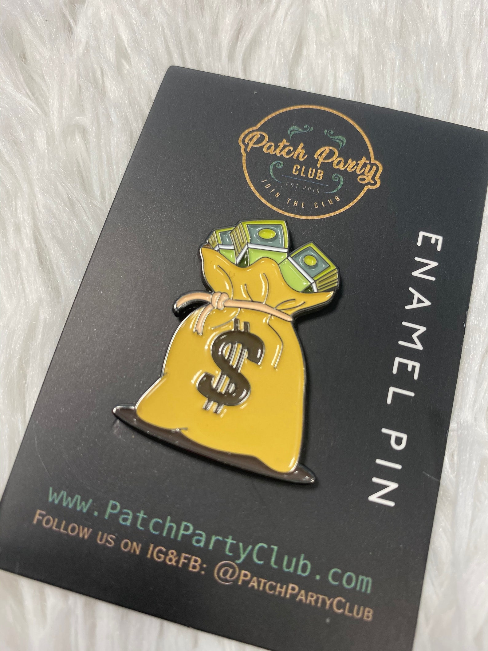 NEW "bag of Money" Check a Bag Enamel Pin, Fun Lapel for Jackets, and ...