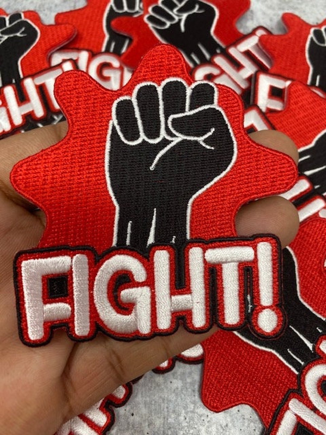 FIGHT FIST!, Exclusive Afrocentric Patch, Size 4'', Iron-on Patch ...