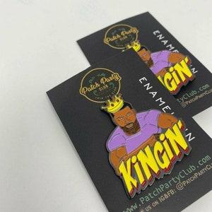 Cool Enamel Pin for Men, "kingin" Exclusive Lapel Pin, Black King Pin ...