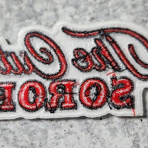 Patch Party Club, "the Cute Soror" (RED & WHITE) (1-pc) 4" Iron-on Embroidered Patch, Trucker ...