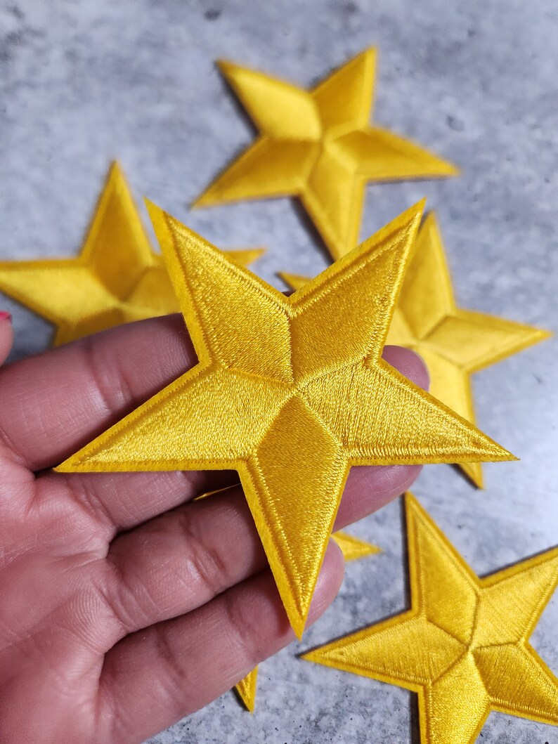 2pc/vibrant "yellow" Star Applique Set, Star Patch, 3" Inch, Cool ...
