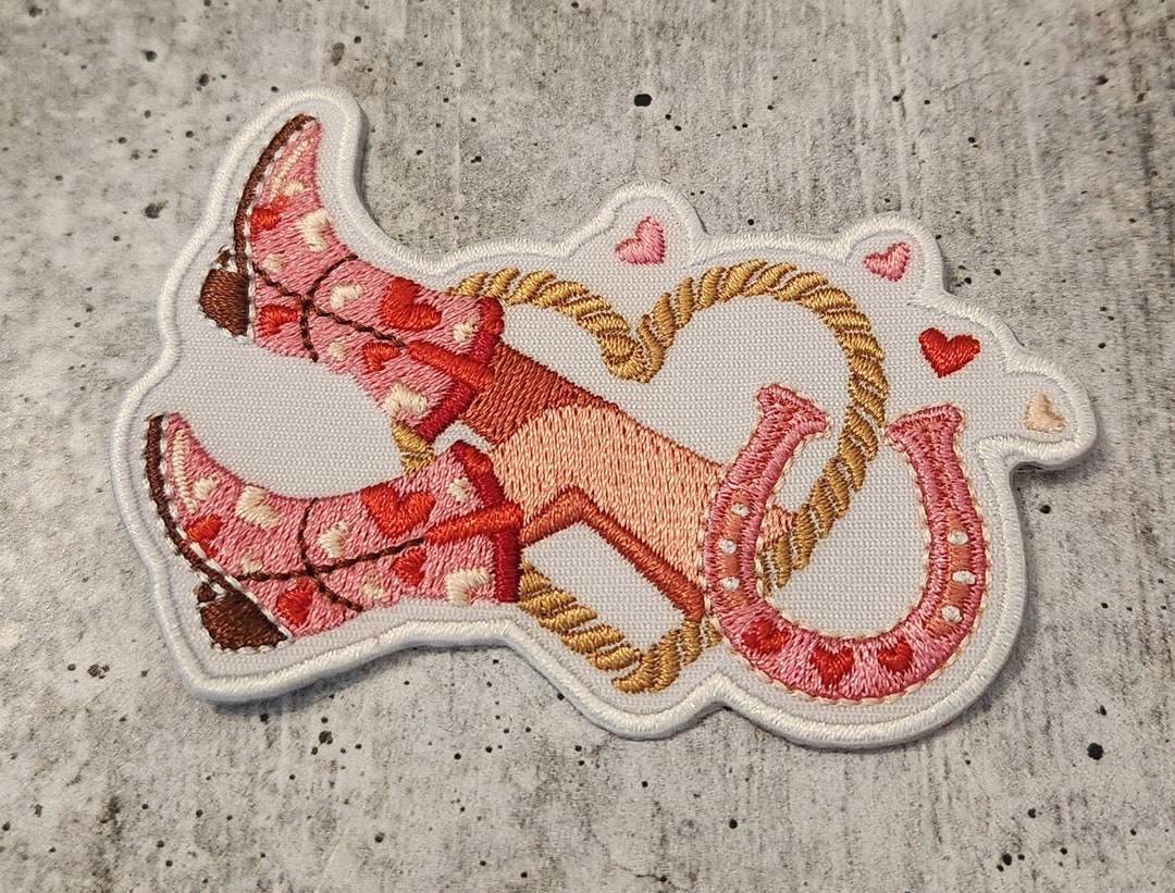 Patch Party Club, (1-pc) Classic Pink Cowboy Boot "country Charm" Iron ...