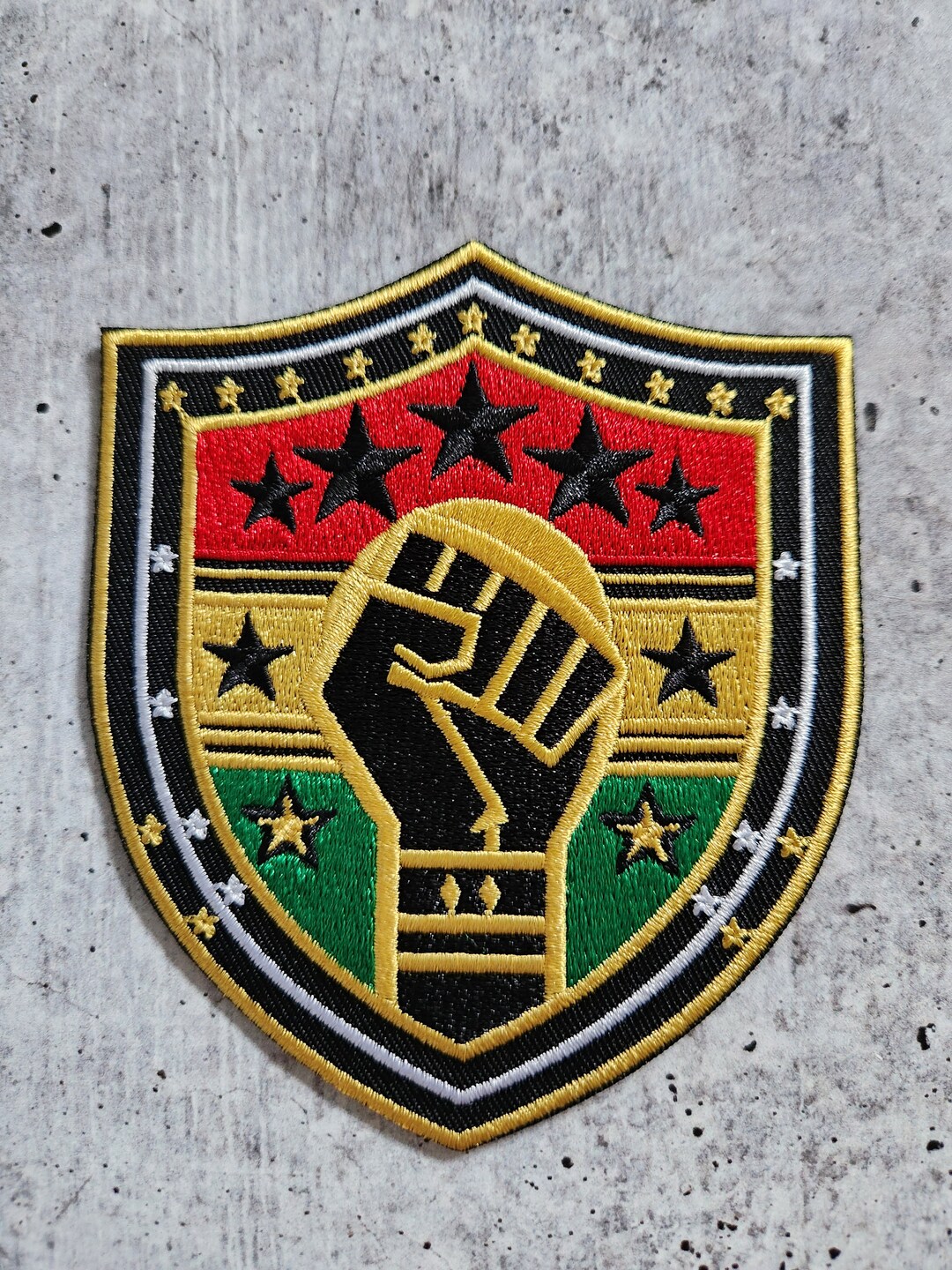 Heraldic Patch,(1-pc) "unity & Valor Fist" Embroidered Patch Sz 4 ...