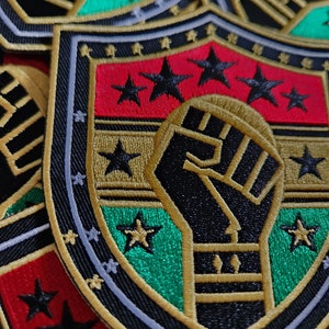 Heraldic Patch,(1-pc) "unity & Valor Fist" Embroidered Patch Sz 4 ...