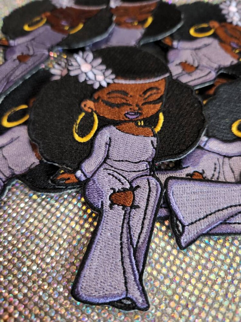 Cute Embroidered Patch 1-pc floral Cutie Purple - Etsy