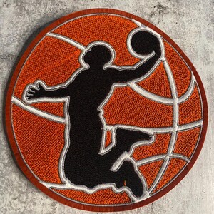 Patch Party Club, (1-pc) "basketball Dunk" Chenille Sew-on Patch, Size 9" Large Embroidered ...