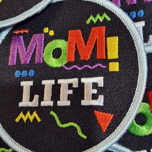 NEW, (1-pc) "mom Life" Mommy Patch, Size 3.5" Iron-on Embroidered Patch ...