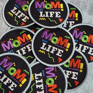 NEW, (1-pc) "mom Life" Mommy Patch, Size 3.5" Iron-on Embroidered Patch ...