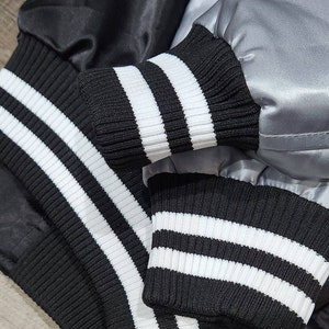 Limited Edition: Satin, Black Body, Gray Arms, White Stripes, Varsity ...