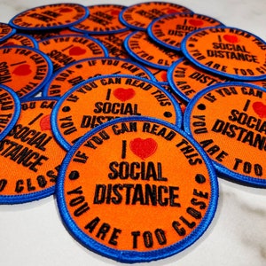 NEW Arrival, "i Love Social Distance" Patches for Masks, Colorful Iron ...