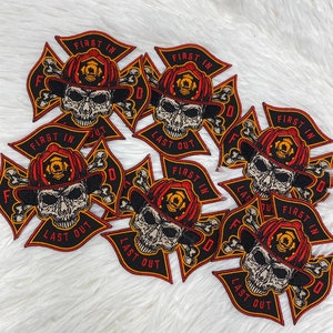 NEW Firefighter Patch, "first In, Last Out," First Responder Gift Idea, 1-pc Iron-on Embroidered ...