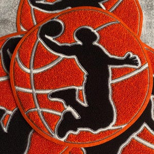 Patch Party Club, (1-pc) "basketball Dunk" Chenille Sew-on Patch, Size ...