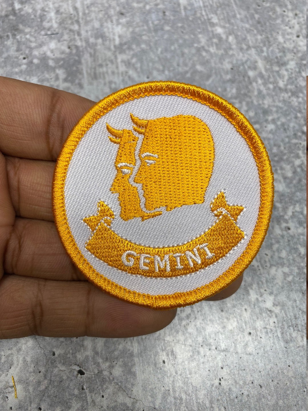 NEW, Fun, Vintage "gemini" Astrology Iron-on Patch, Embroidered Zodiac ...