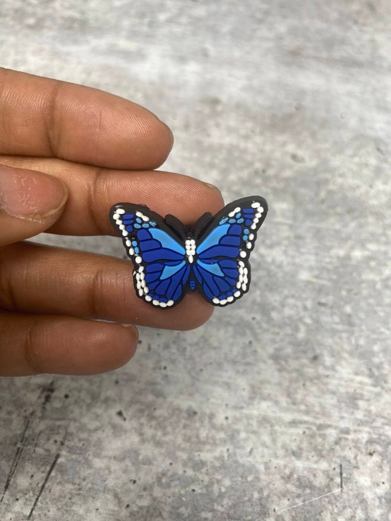 Cute 1-pc Blue butterfly Croc Charm Charms for - Etsy