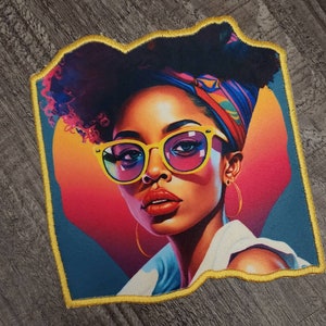 Luxury Collection: "sunshine Lady in Shades" Sz 4", 1-pc, Digital Patch ...