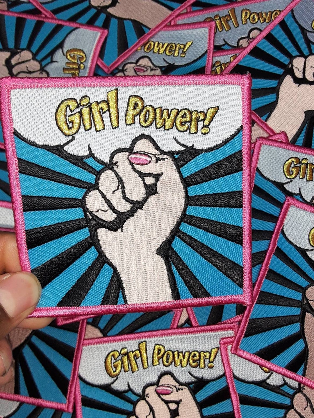 Exclusive "girl Power" (caucasian) Iron-on Embroidered Patch; Grl Pwr ...