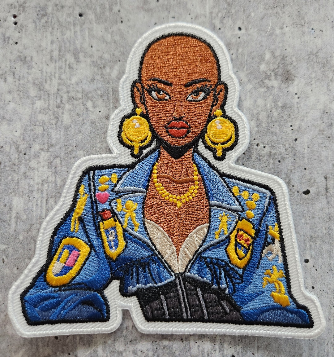 Patch Party Club, "denim Diva" Bold and Bald Fashionista, (1-pc) Iron ...