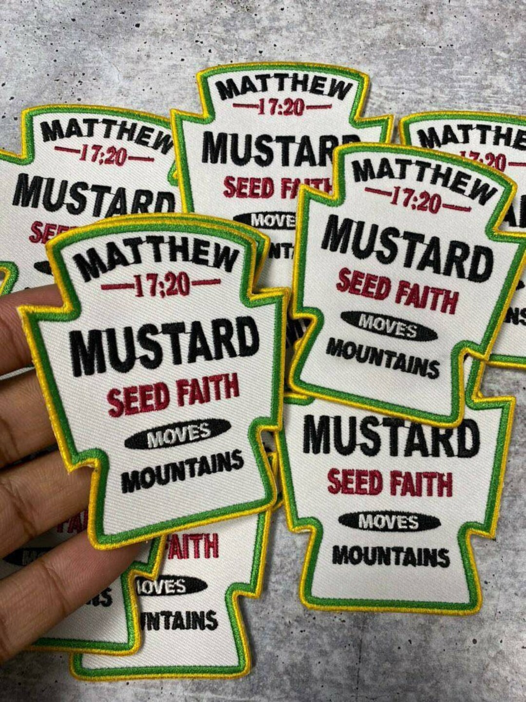 New,"mustard Seed Faith", Moves Mountains, Inspirational Embroidered ...