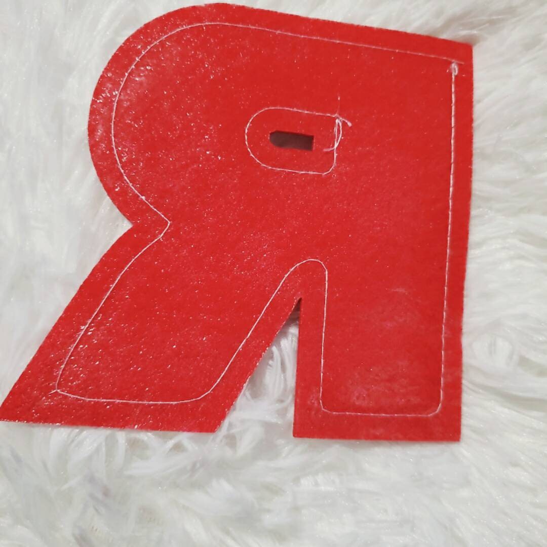 Varsity Patches, White/black/red, Chenille & Felt Letters, 1-pc, Choose ...