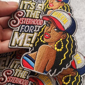 Patch Party Club, (1-pc) Sisterhood Patch, Size 4" – “it’s the Sisterhood for Me!” Queen ...