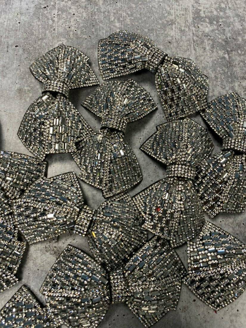 2 pcs Blinged Bow-tie Tufted Patch with Felt Back | Etsy