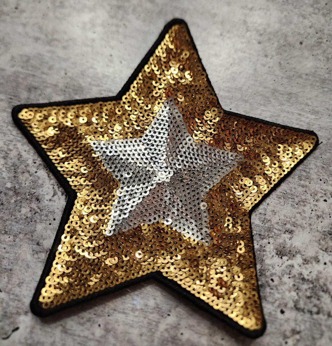 Patch Party Club, (1-pc) "gold & Silver" Sequins Star Patch, Cute ...