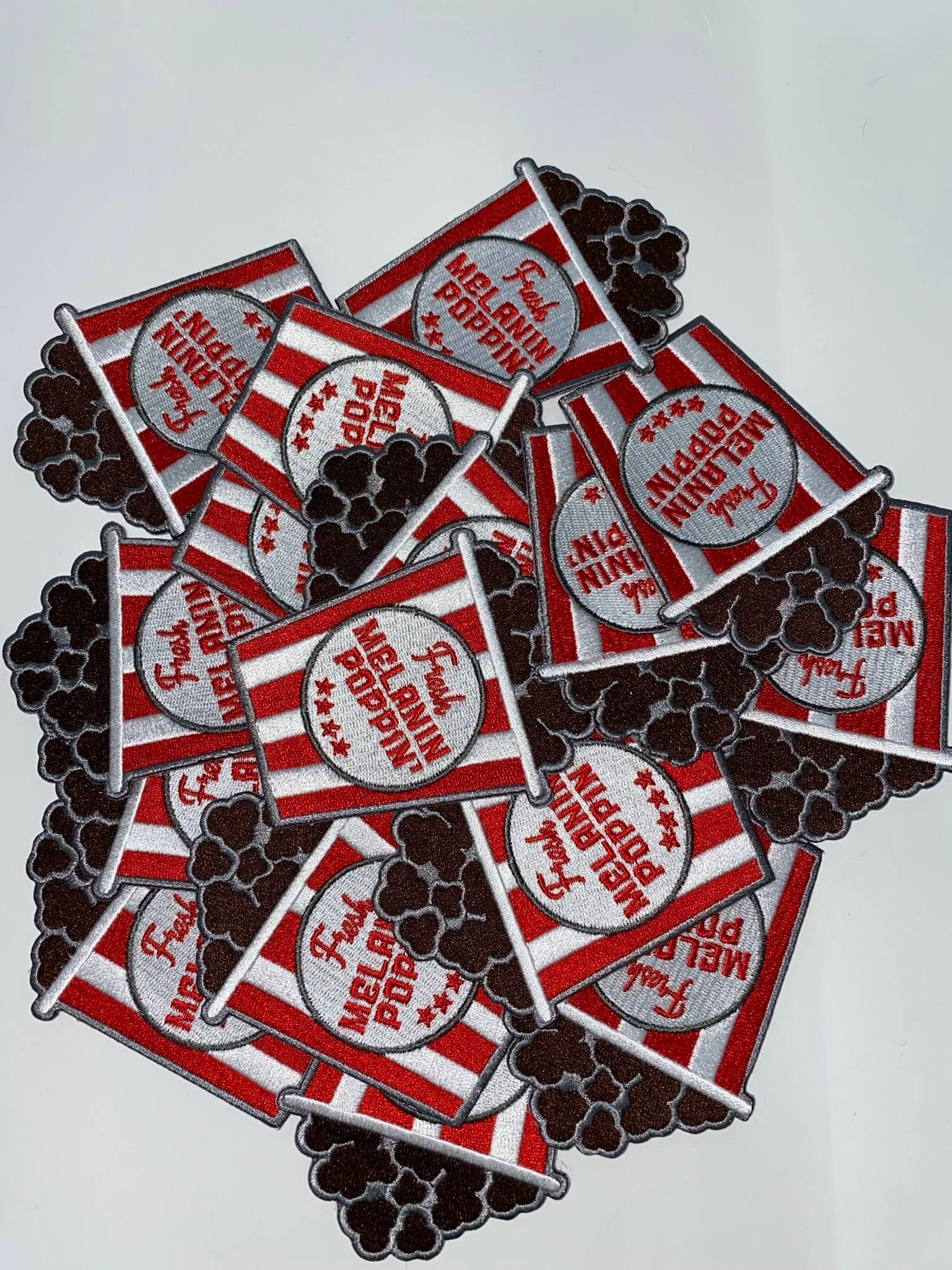Fun, "fresh Melanin Poppin" Popcorn Patch, Iron-on Embroidered Patch ...