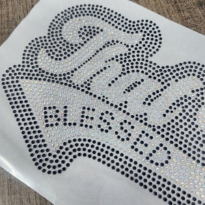 Rhinestone Transfer Sheet, "that Girl Blessed" Bling Sheet for Heat ...