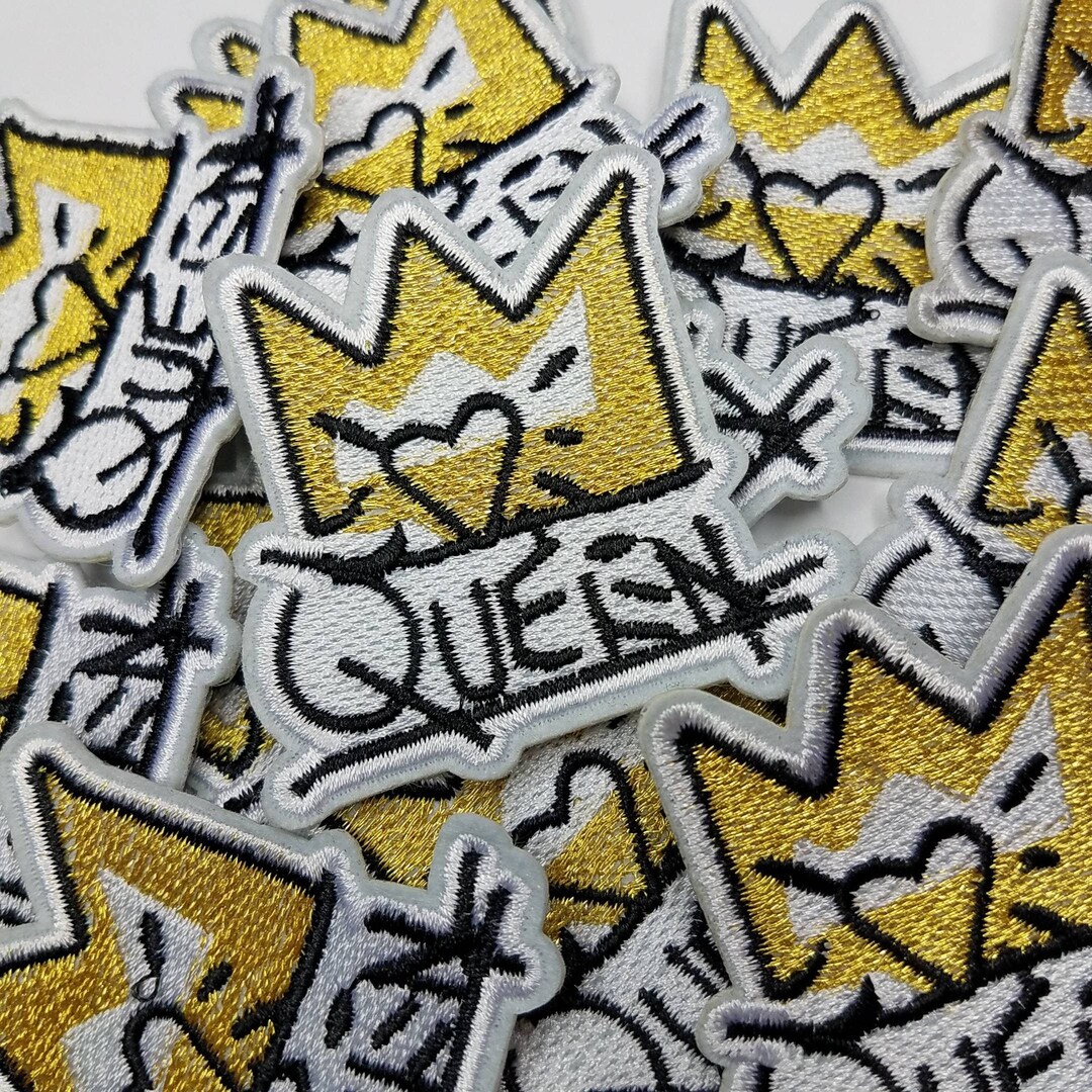 Cool 1pc, Gold Metallic QUEEN Patches, DIY, Embroidered Applique Iron ...