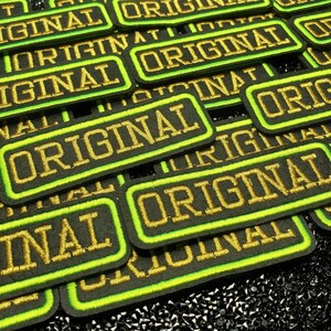 Neon Green and Metallic Gold,"original" Vintage Patch, DIY, Embroidered ...