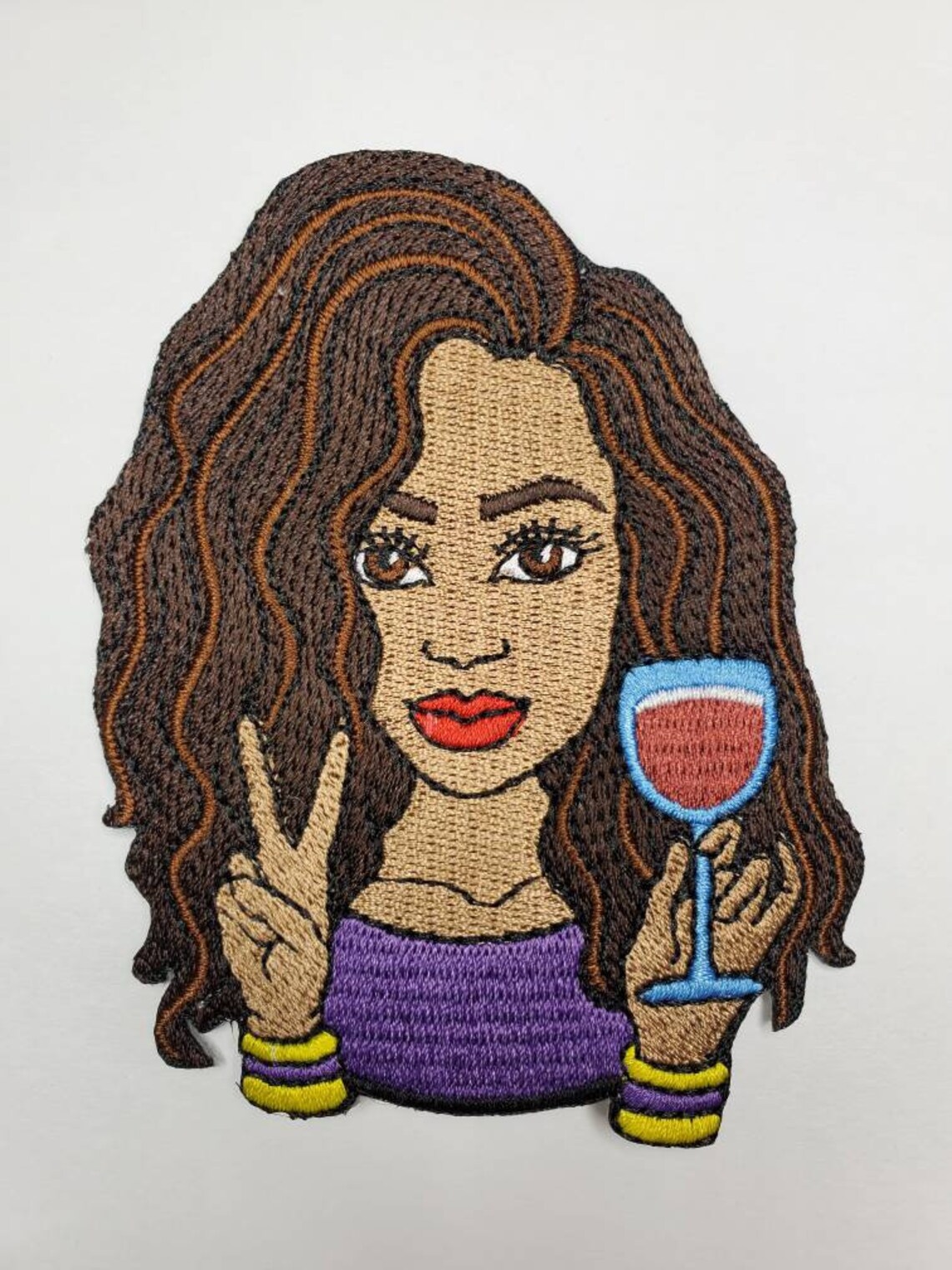 Cute Girl Patch but First Wine Iron-on or Sew-on - Etsy