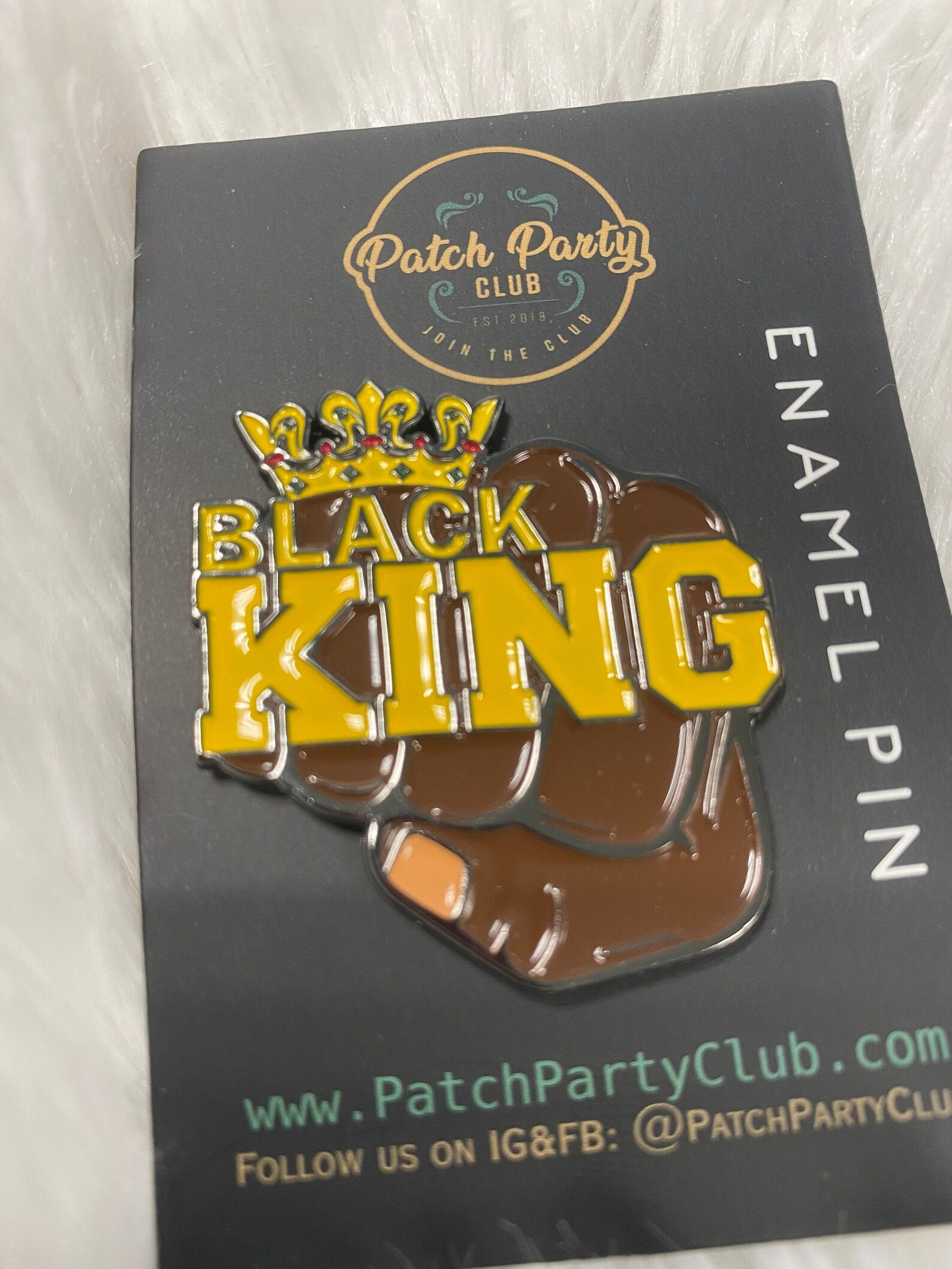 NEW Pin Pro Black Enamel Pin king Fist With - Etsy