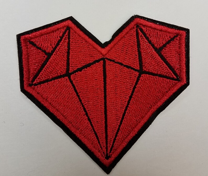 Dope 2-pc Set Red Heart Shaped Diamonds 2-inch Patch Iron - Etsy