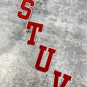 New, "red" 3" Embroidered Letter W/ White Felt, Varsity Letter Patch, 1 ...