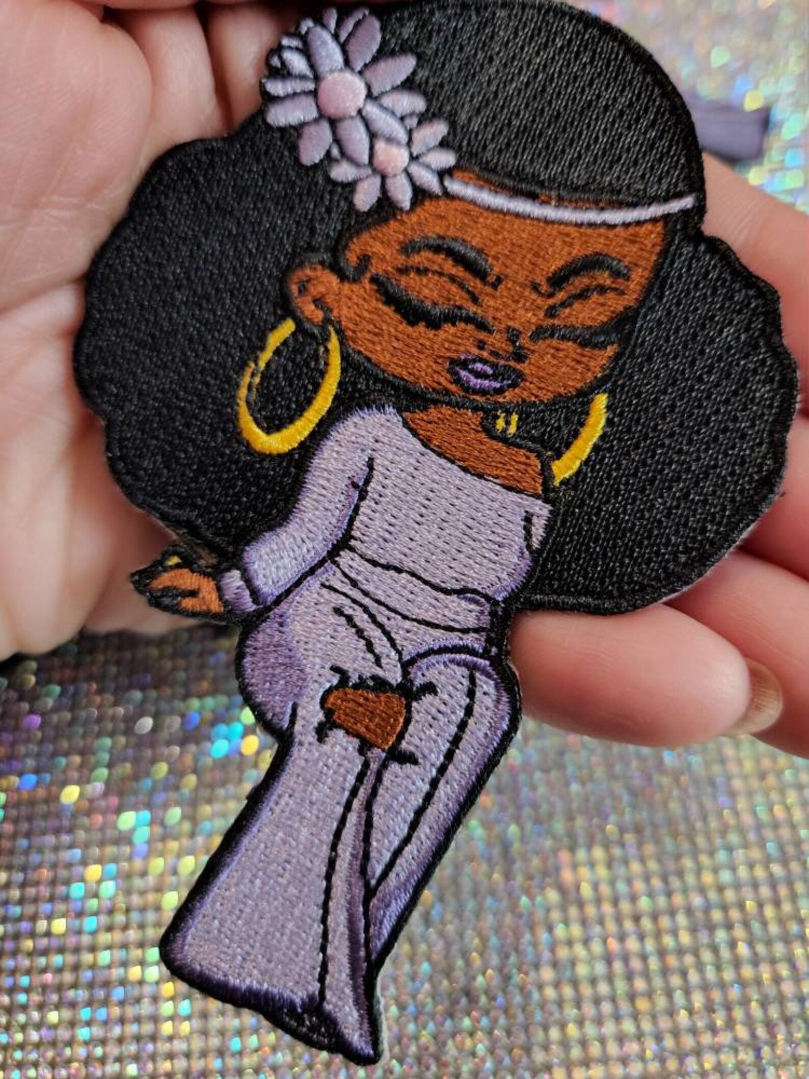 Cute Embroidered Patch 1-pc floral Cutie Purple - Etsy