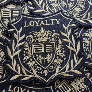 Heraldic Patch,(1-pc) "golden Allegiance Loyalty" Crest Patch, Size 4" Iron-on Backing With Iron ...