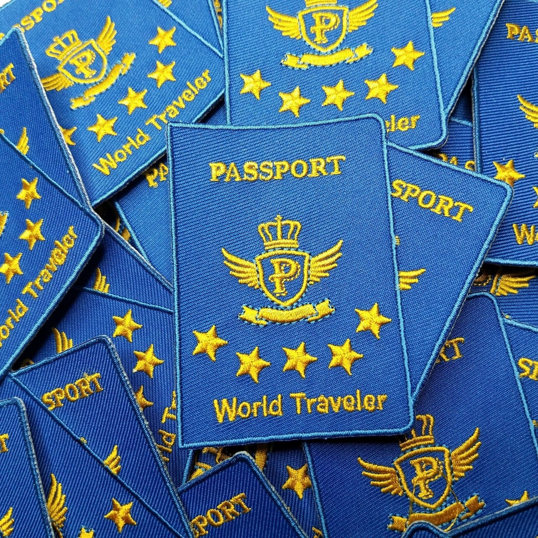 Exclusive world Traveler, Gold Passport Patch, Unisex Iron-on ...