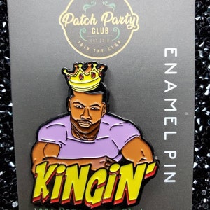 Cool Enamel Pin for Men, "kingin" Exclusive Lapel Pin, Black King Pin ...