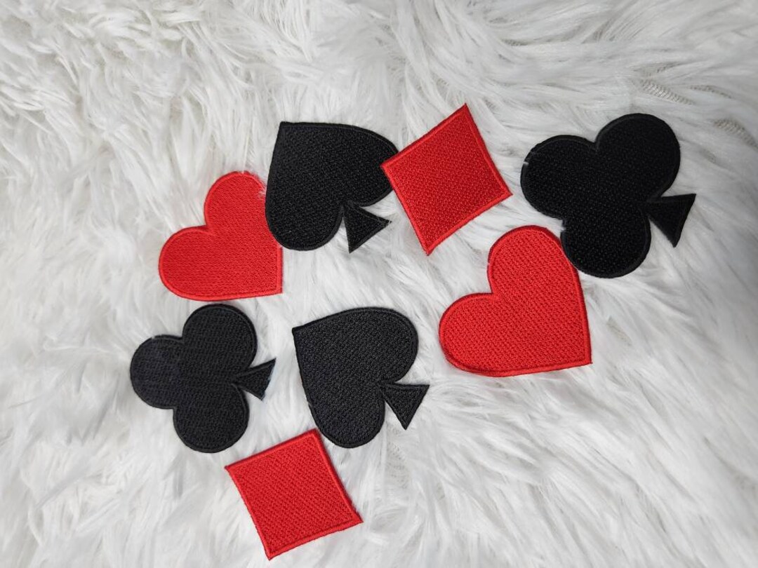 8-pc SET, Playing Card Symbol Patches, Size 2, Iron-on Applique, 2 ...