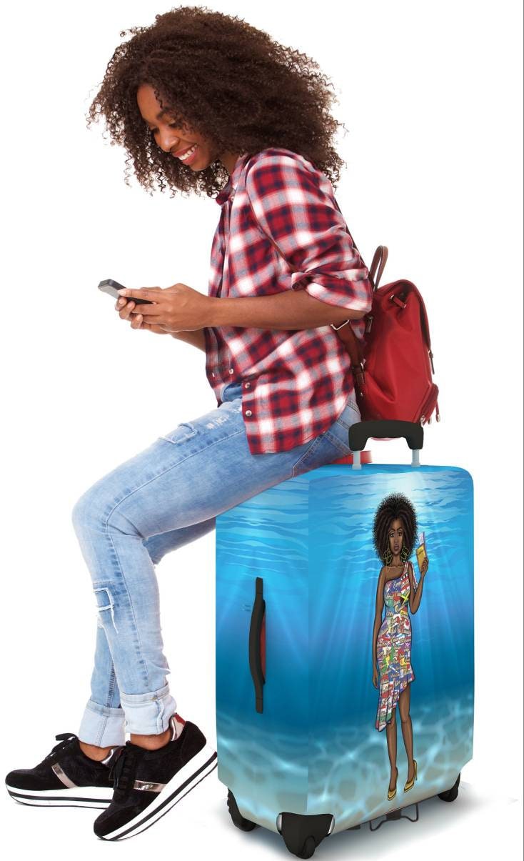 Girls Trip Blue Spandex Luggage Cover black Girls - Etsy
