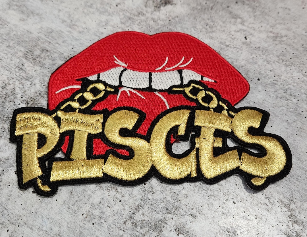 Patch Party Club, "pisces" 4"x5.5" Iron-on Patch (1-pc) Poppin' Zodiac Patch for Hats, Jackets ...